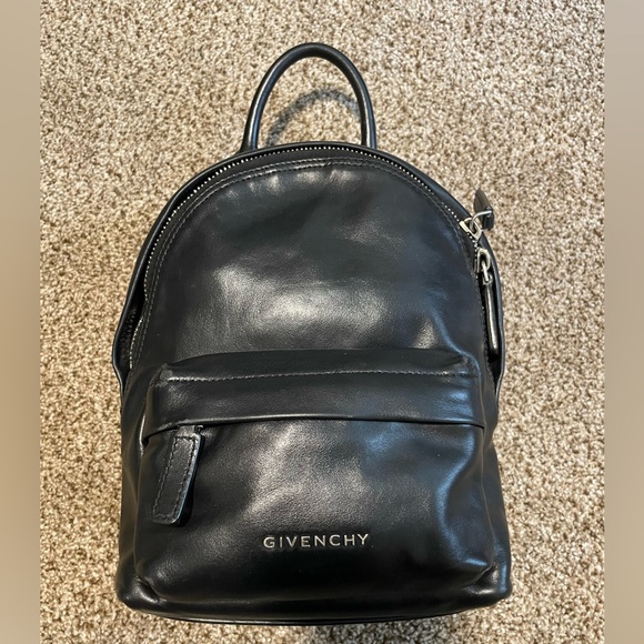 Givenchy | Bags | Givenchy Black Leather Mini Logo Backpack | Poshmark